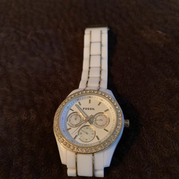 Fossil | Jewelry | Fossil White Watch | Poshmark